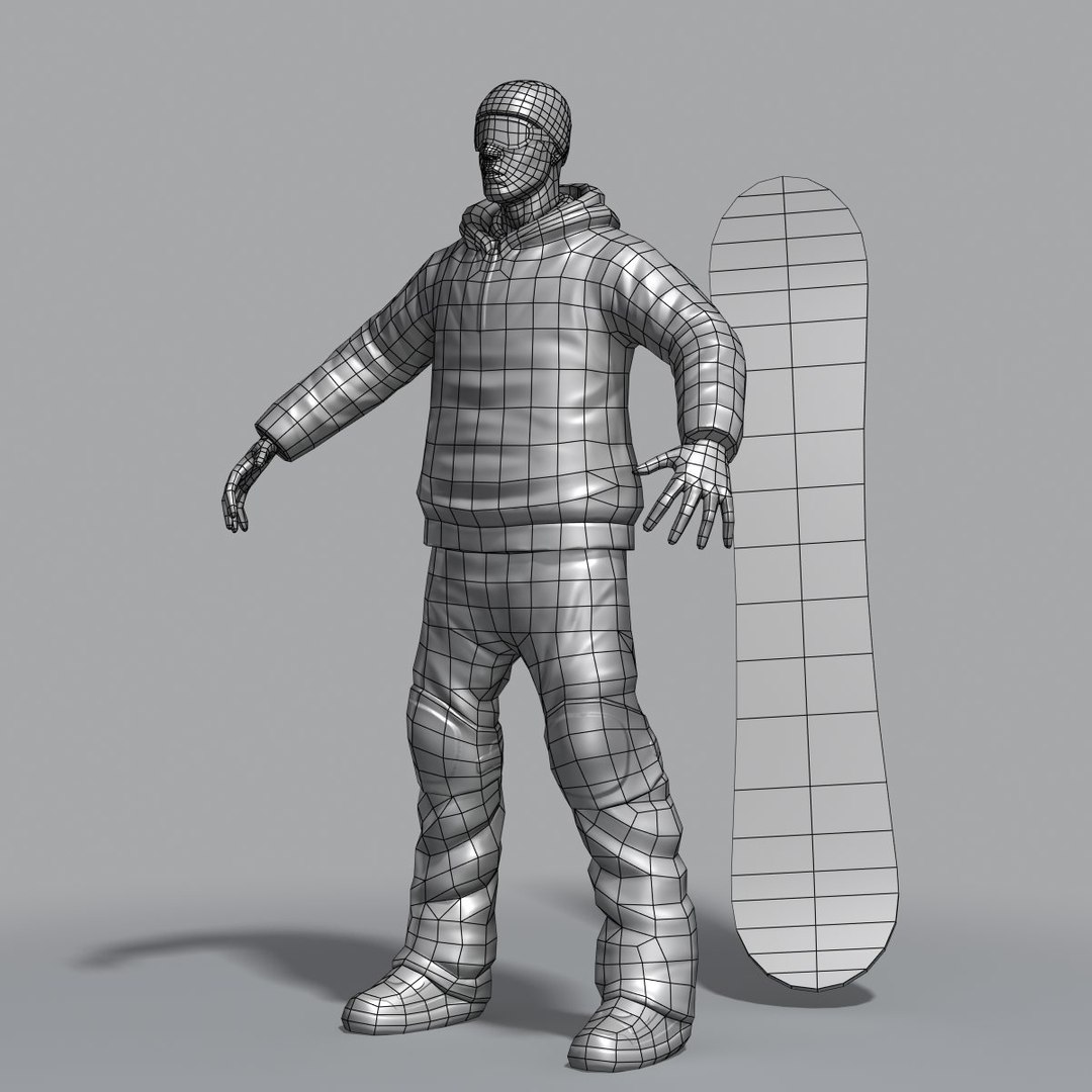 Snowboarder 3d Model
