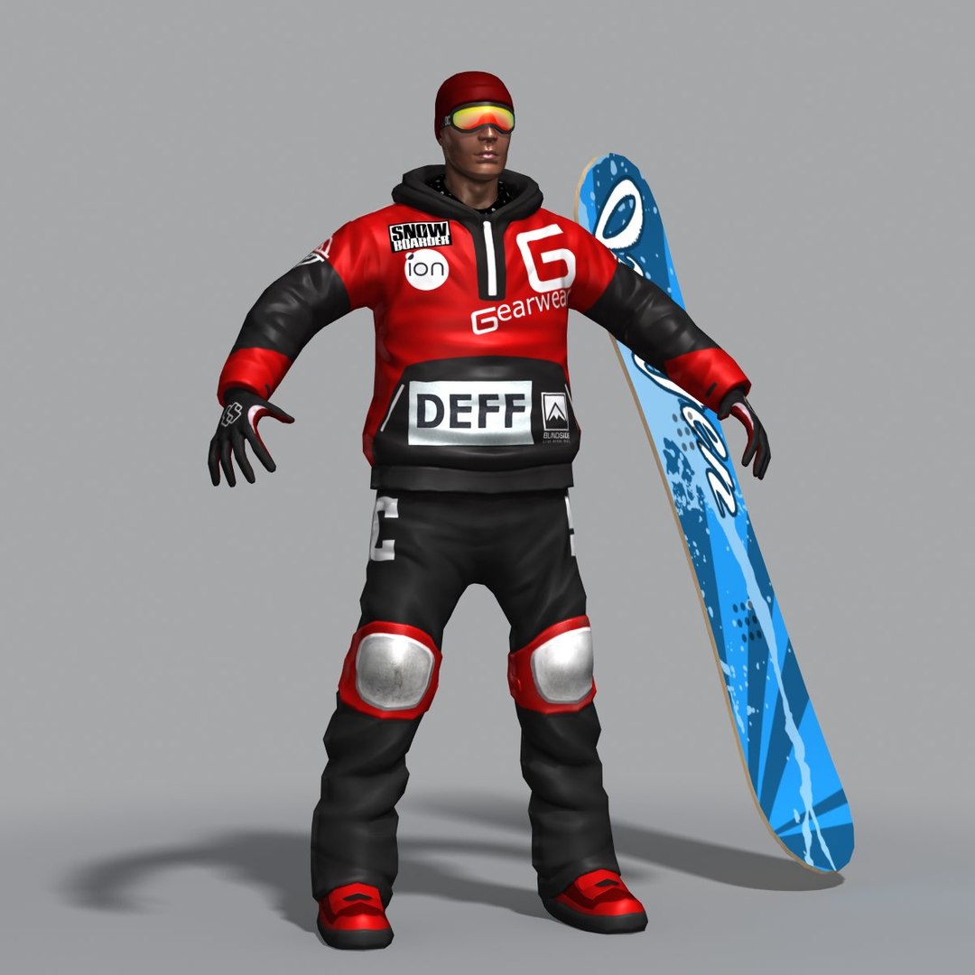 Snowboarder 3d Model
