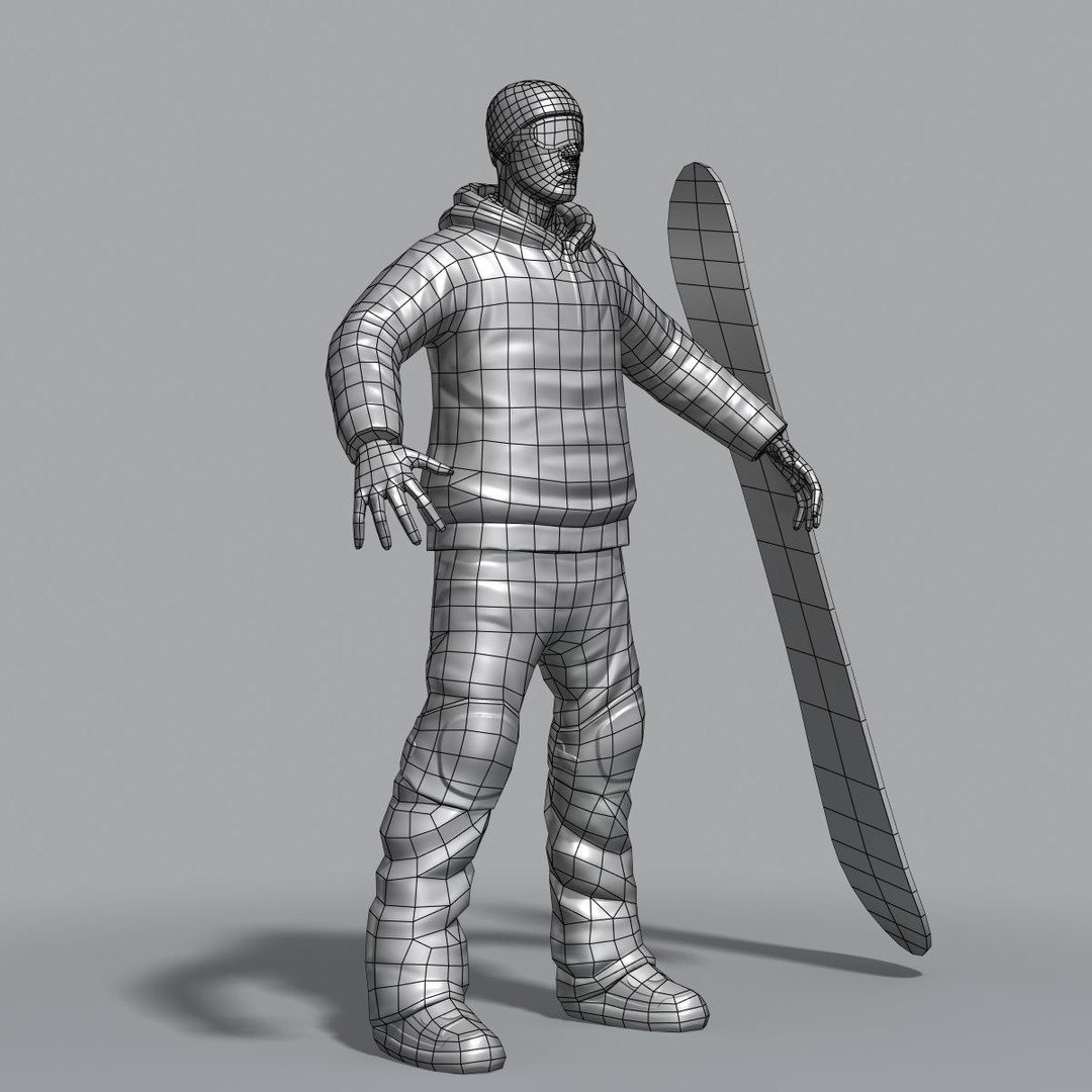 Snowboarder 3d Model
