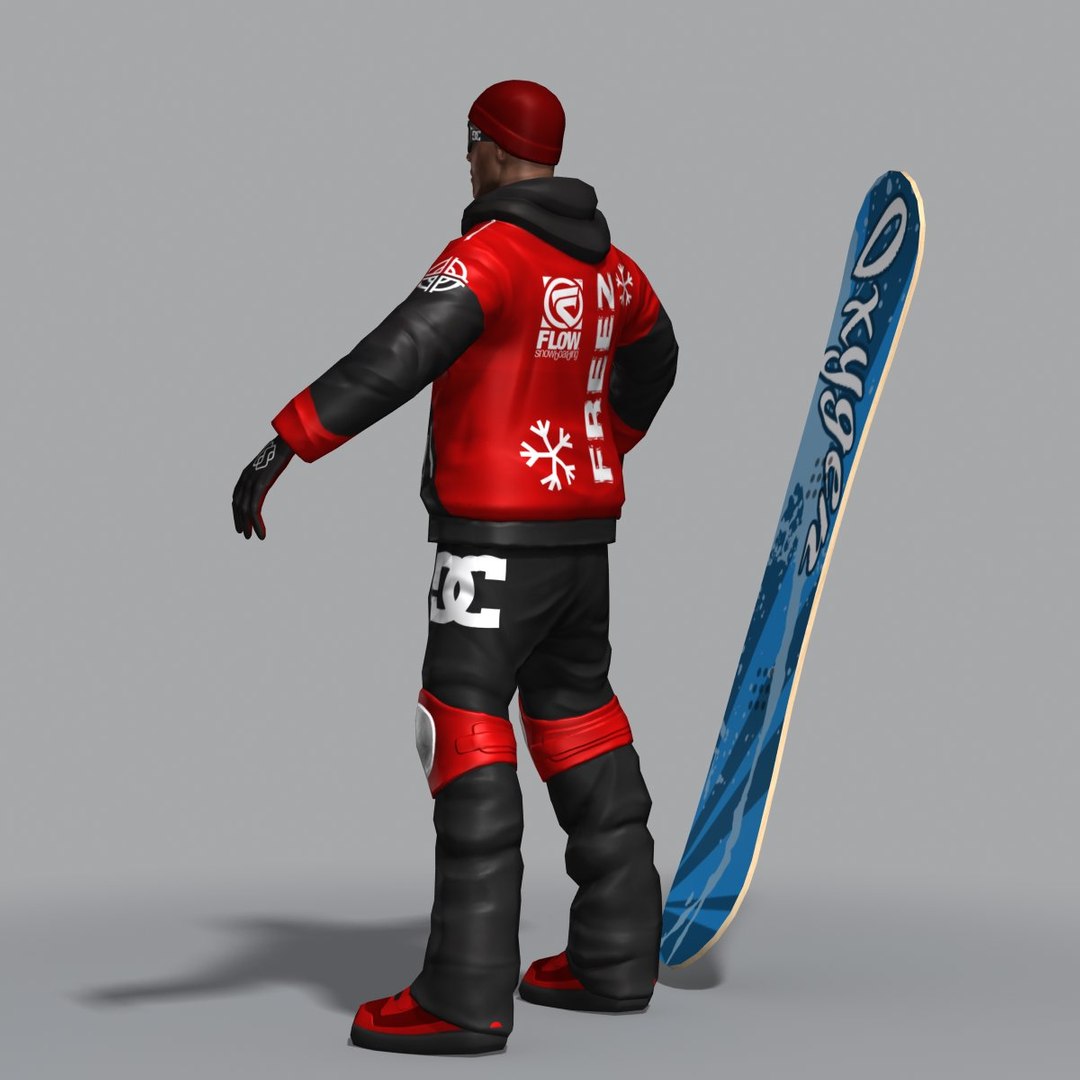 Snowboarder 3d Model