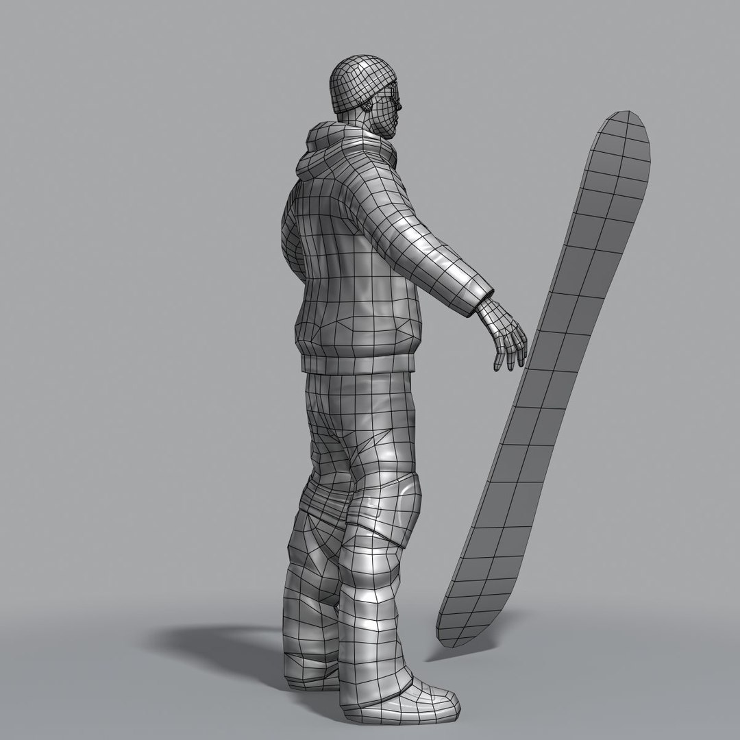 Snowboarder 3d Model