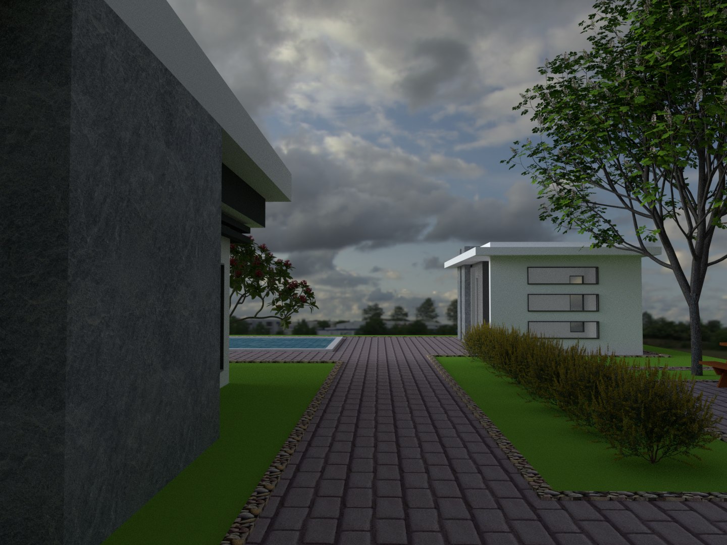 3D Modern House Single Floor - TurboSquid 1485711