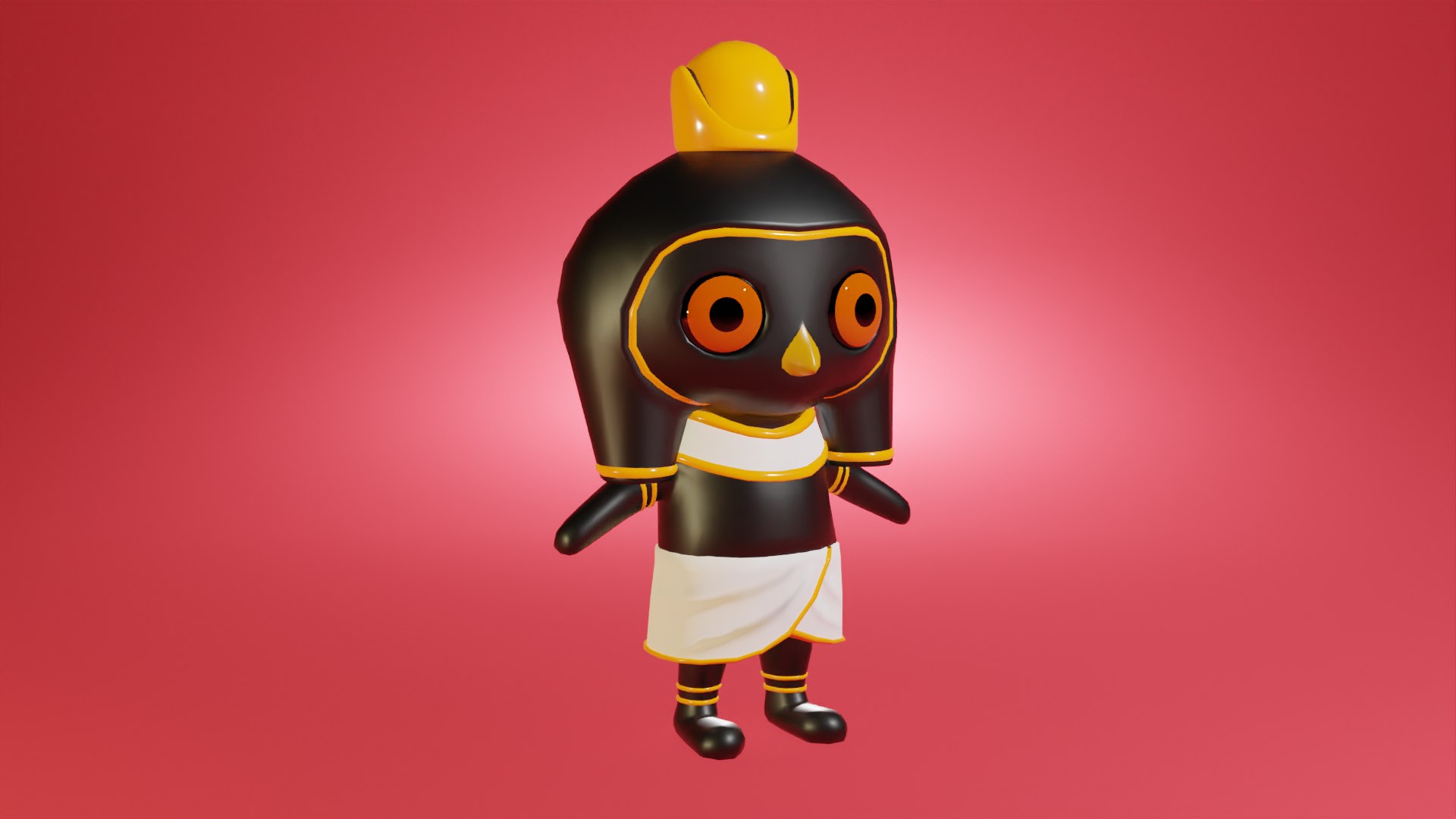 3D CuteCute Mini Egyptian God Horus Character NPC - TurboSquid 1840091