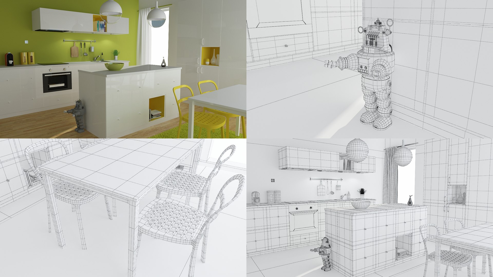 3d kitchen scene