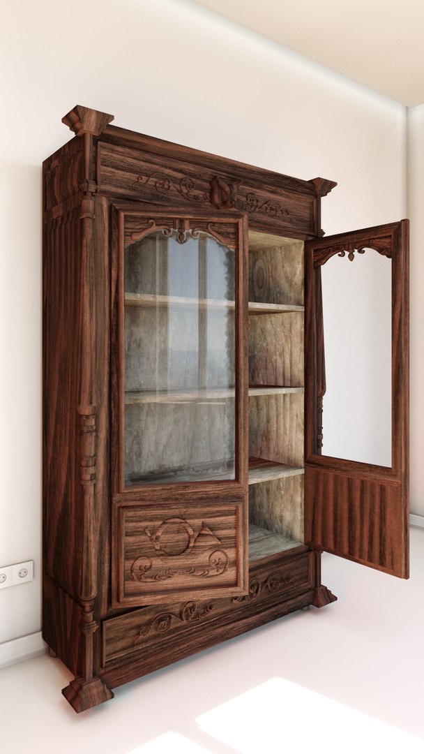 Hunting style bookcase 3D - TurboSquid 1999445