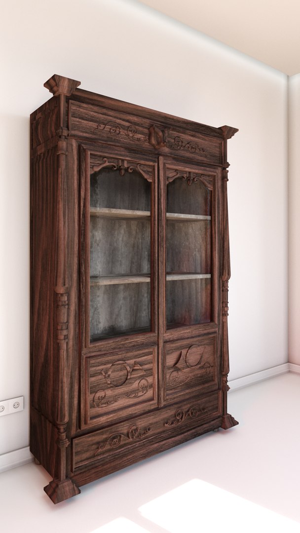 Hunting Style Bookcase 3D - TurboSquid 1999445