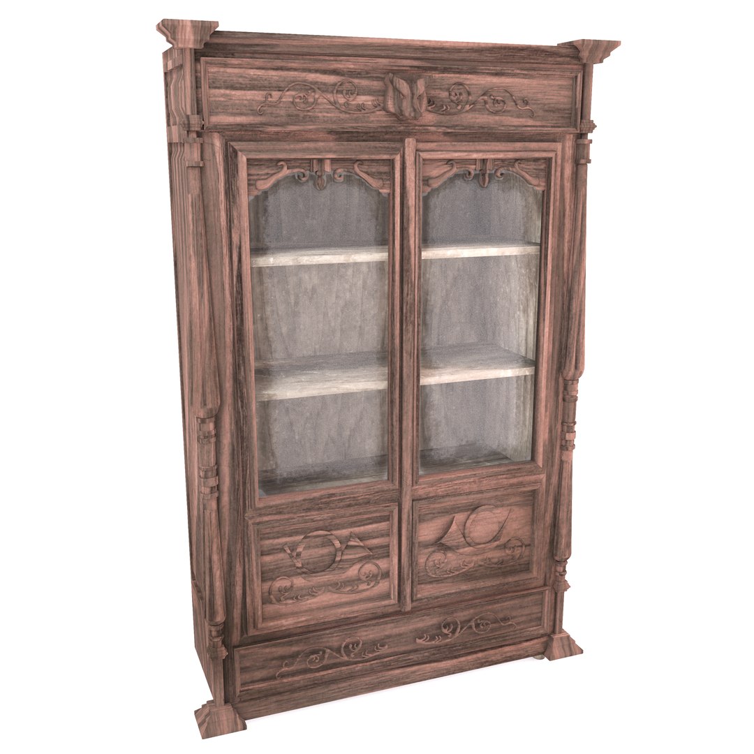 Hunting style bookcase 3D - TurboSquid 1999445