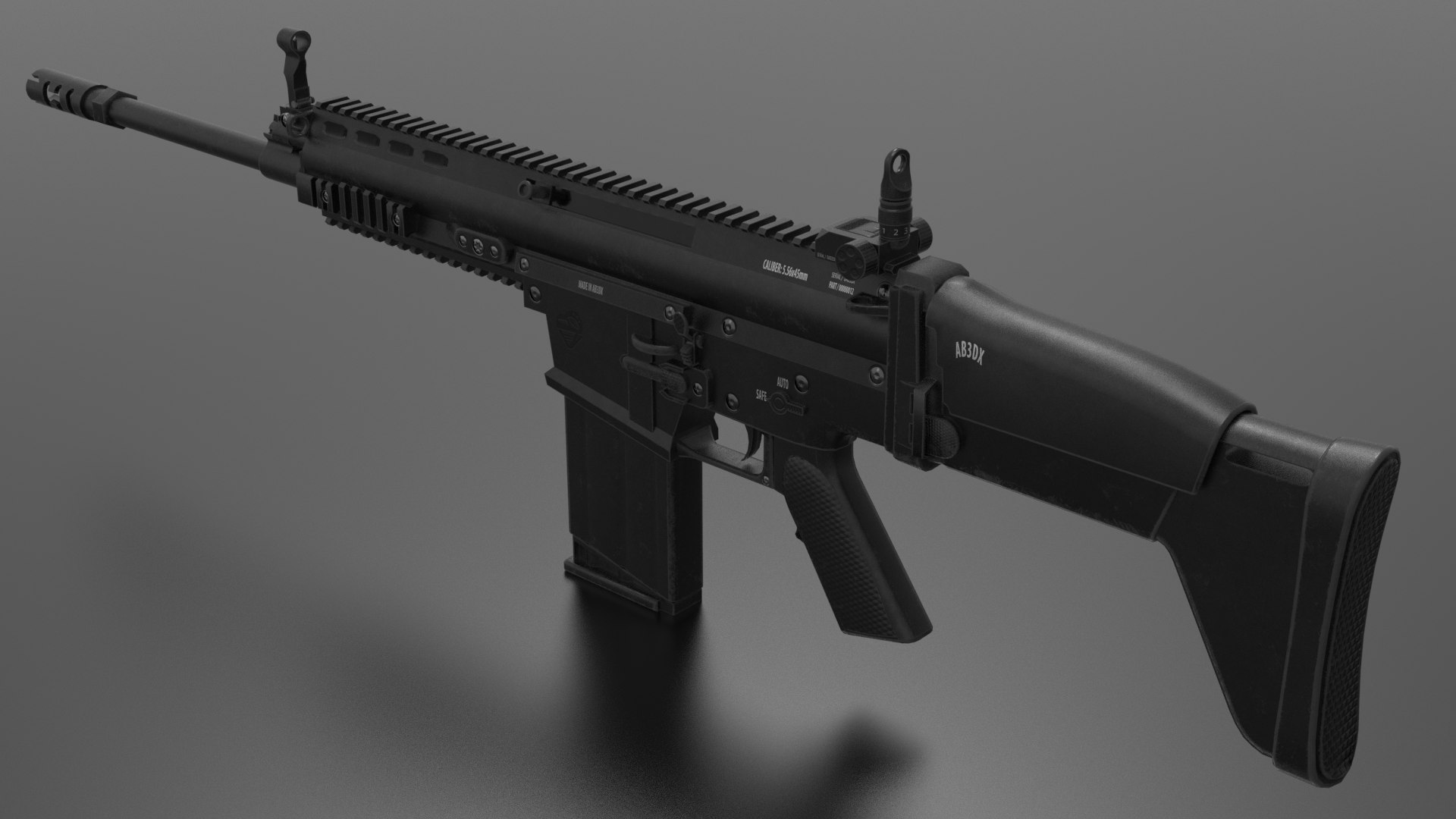 FN Scar Gun 3D Model - TurboSquid 1862315