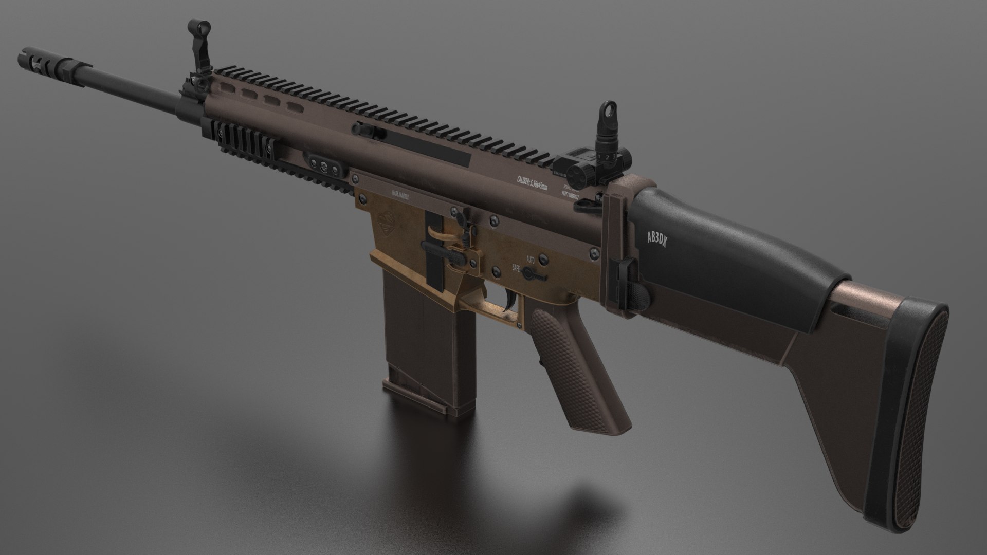 FN Scar Gun 3D Model - TurboSquid 1862315