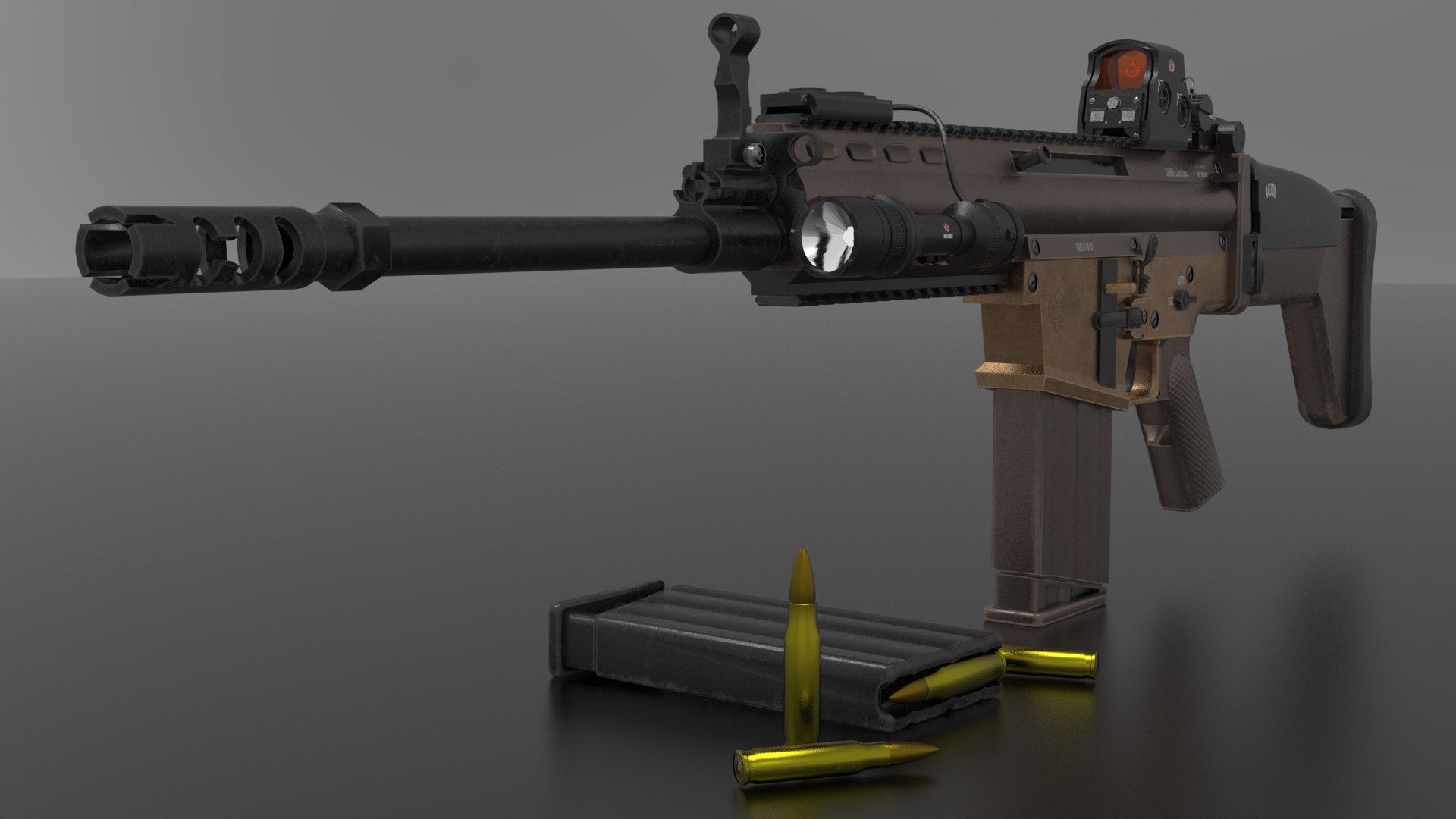 FN Scar Gun 3D Model - TurboSquid 1862315