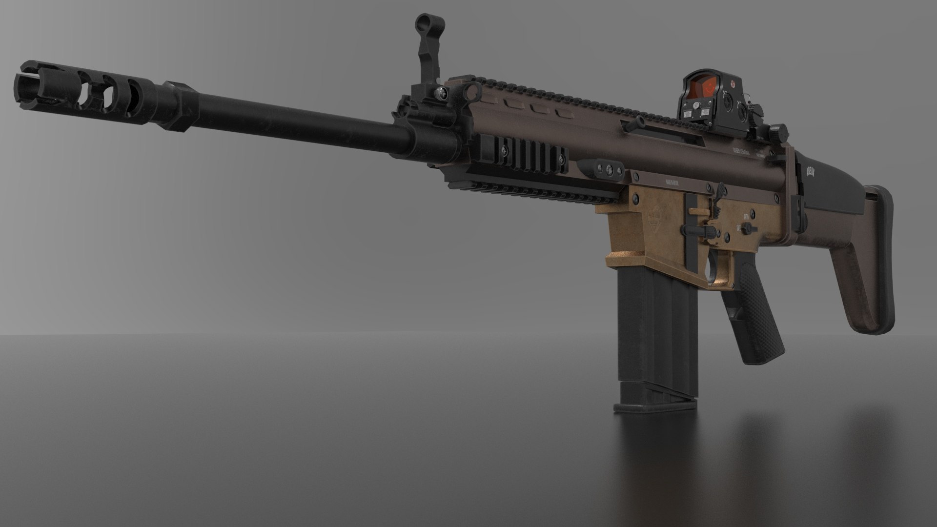 FN Scar Gun 3D Model - TurboSquid 1862315