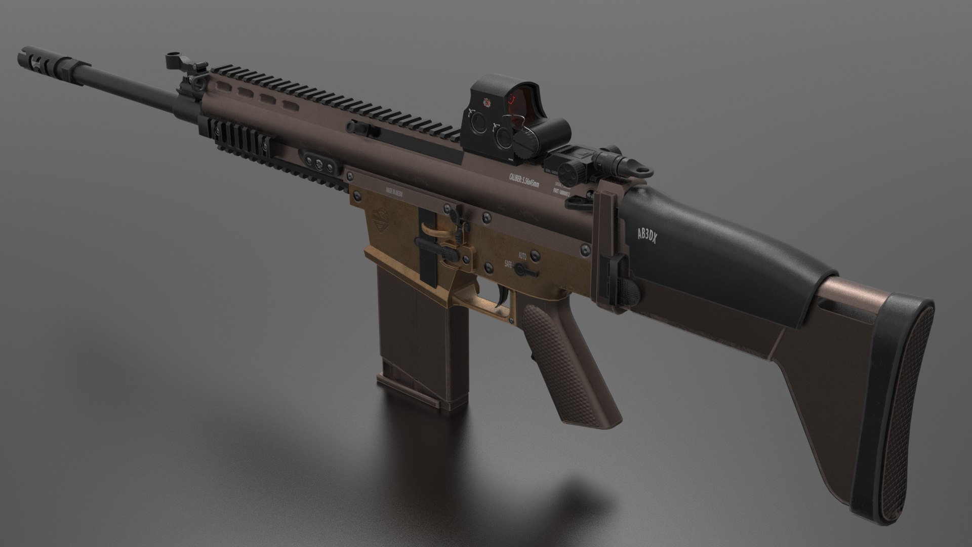 FN Scar Gun 3D Model - TurboSquid 1862315