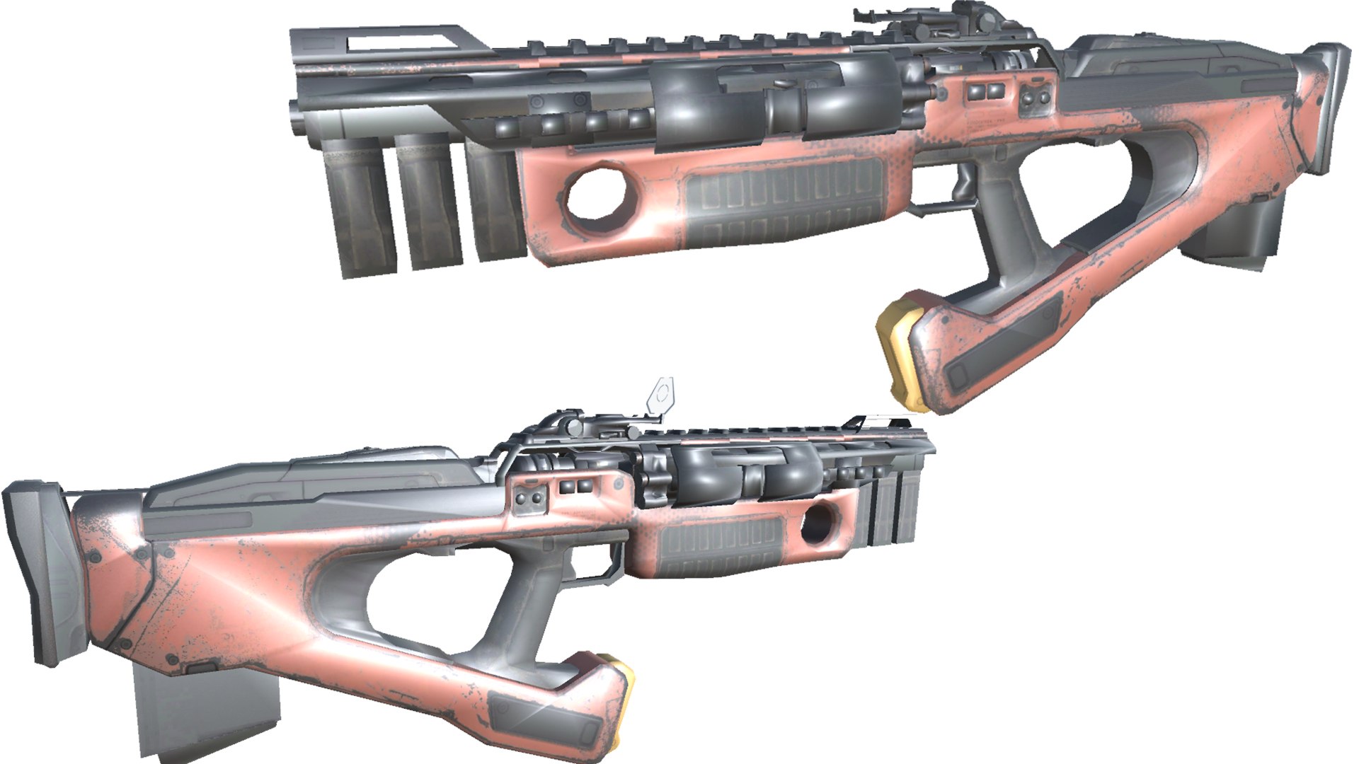 3D 29-assault Rifle Gauss-gun Model 3d Game Ready Model Low-poly 3D ...