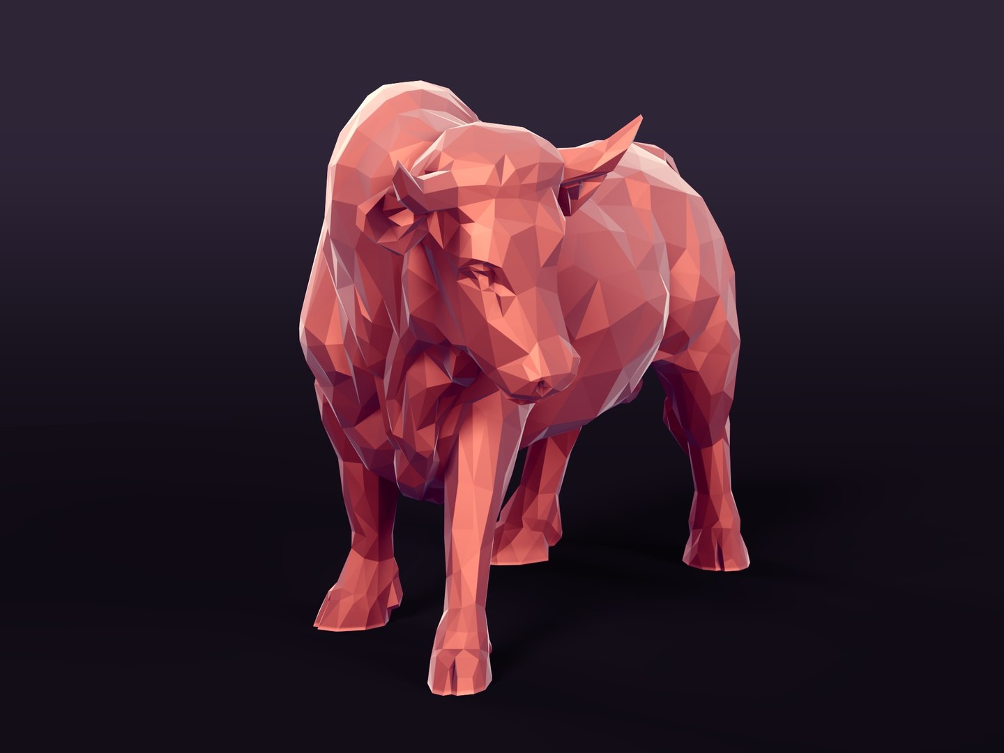 3D Low Poly Bull - TurboSquid 2011911