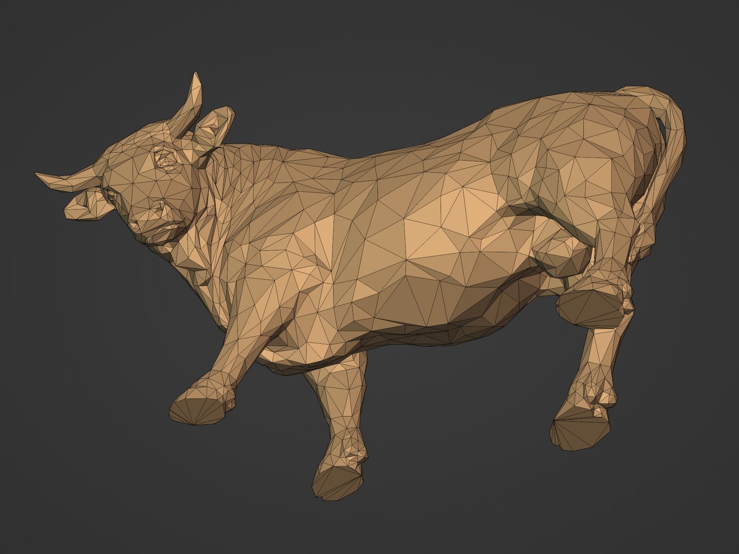 3D Low Poly Bull - TurboSquid 2011911