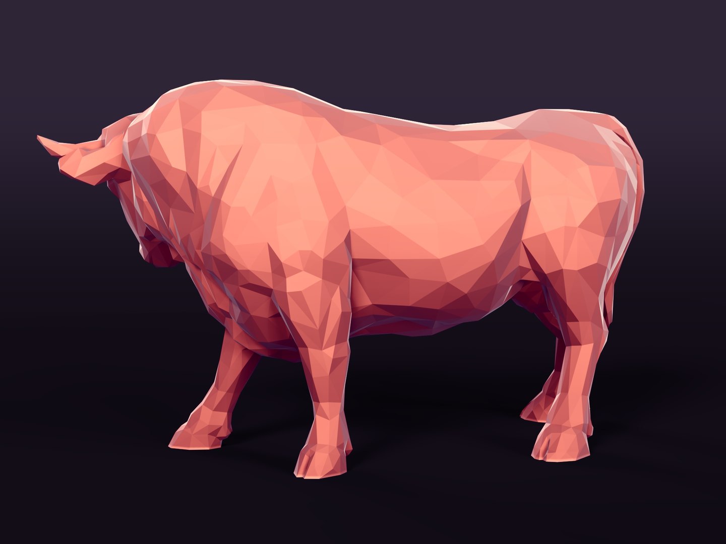 3D Low Poly Bull - TurboSquid 2011911