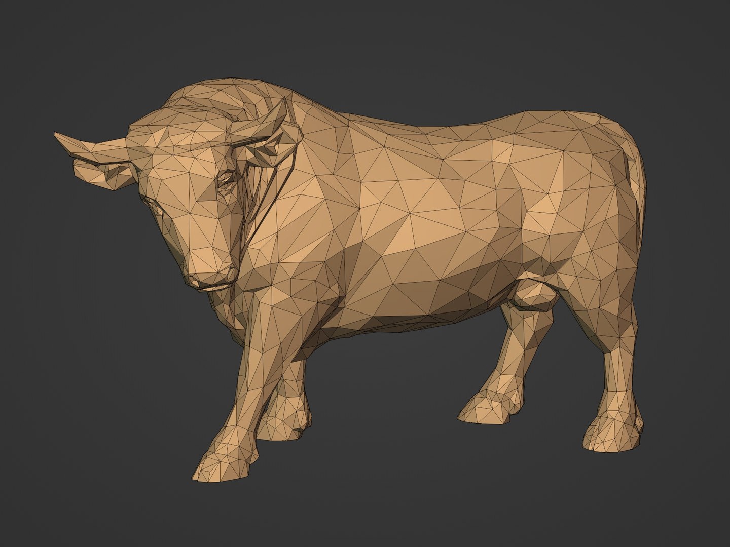 3D Low Poly Bull - TurboSquid 2011911