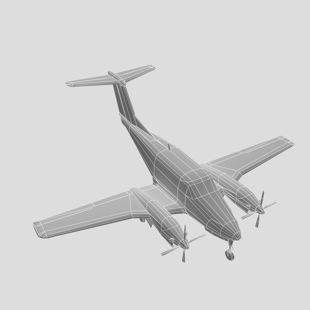 Beech King Basic Aircraft 3d Model