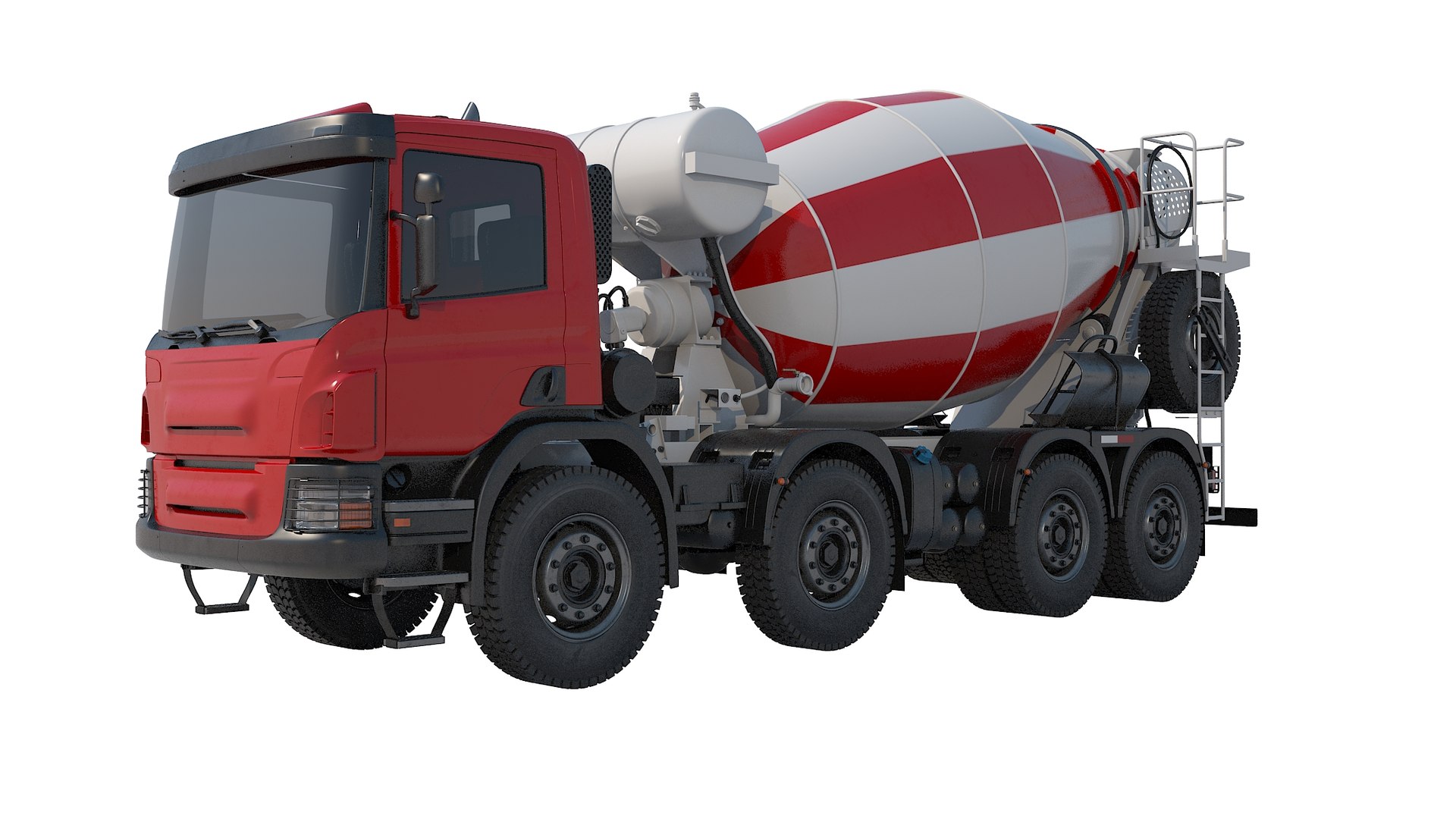 Red Concrete Mixer Truck 3D Model - TurboSquid 1480624