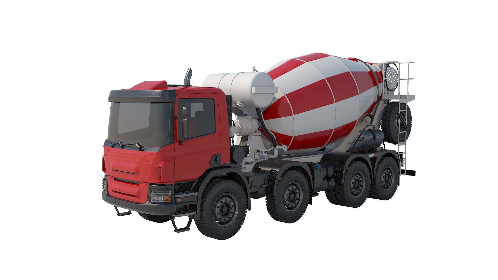 Red Concrete Mixer Truck 3D Model - TurboSquid 1480624