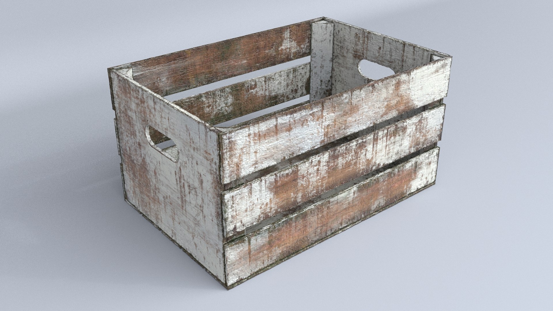 3D Wooden Crate Paint Scratched - TurboSquid 2156875
