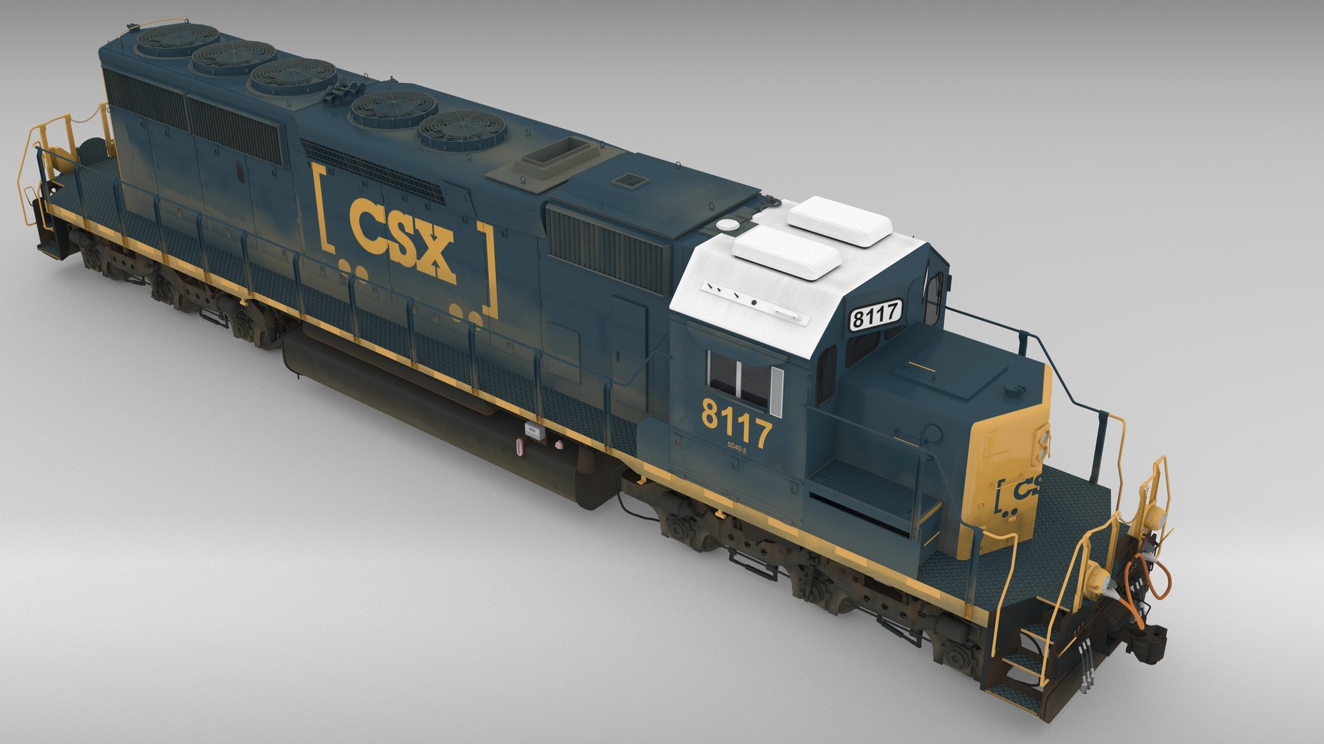 Locomotive sd40-2 train csx 3D model - TurboSquid 1514304