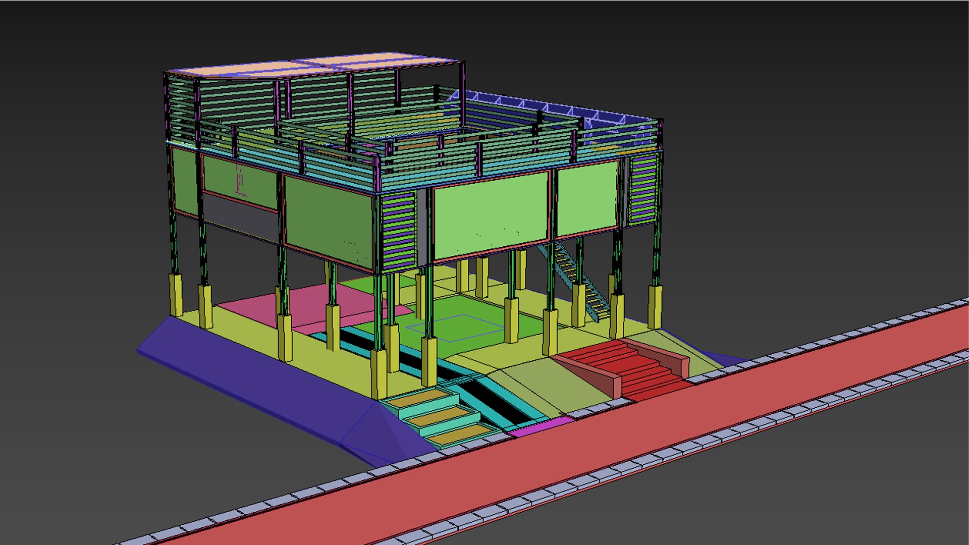 3D Beam House Container Box Model - TurboSquid 1995586