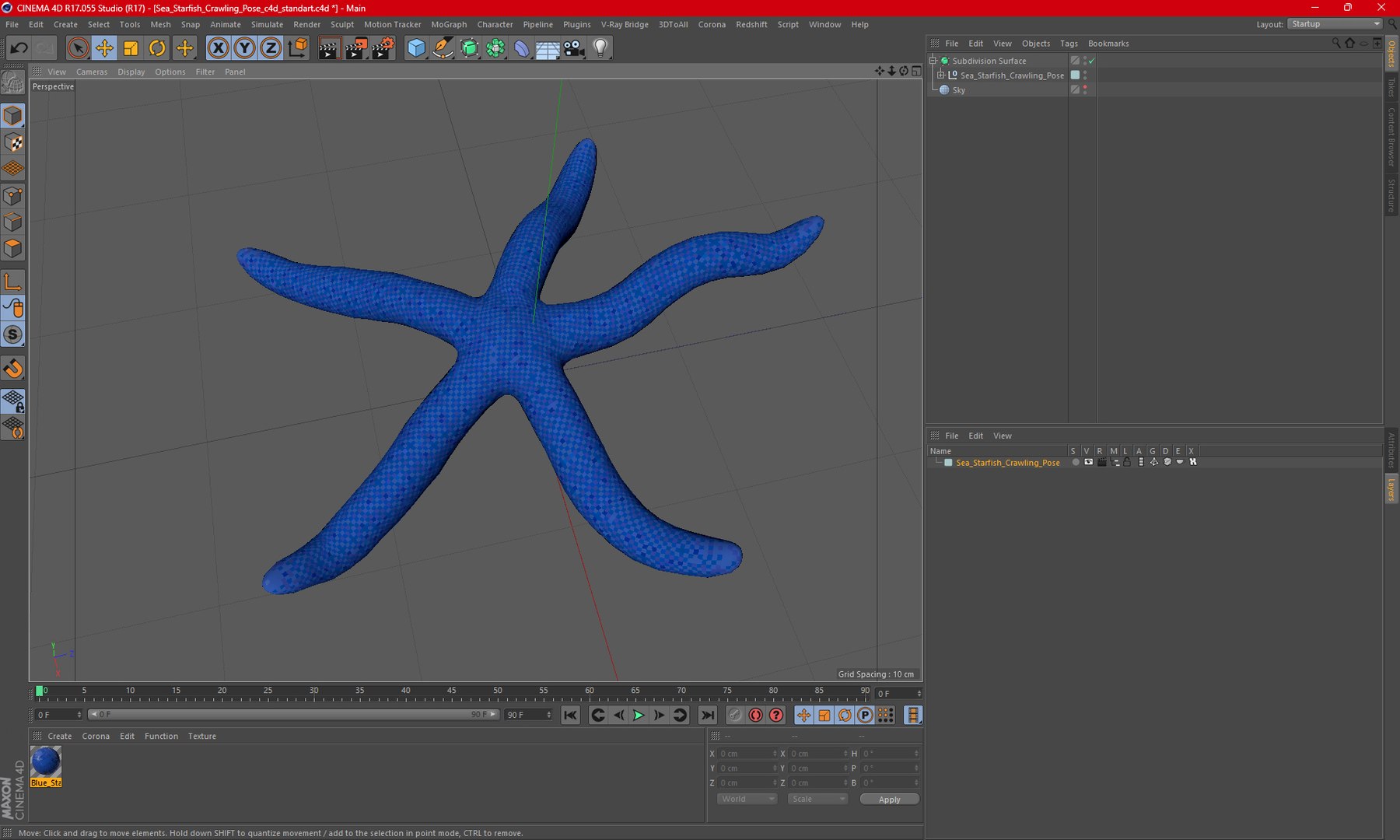 3D Sea Starfish Crawling Pose Model - TurboSquid 2223328