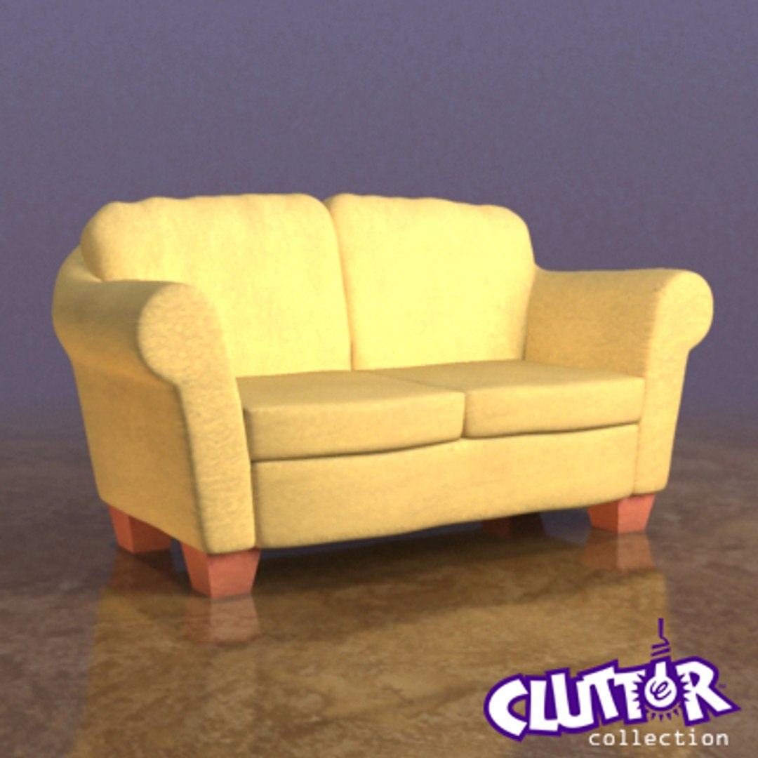 3d Model Couch Clutterfurniture Clutter