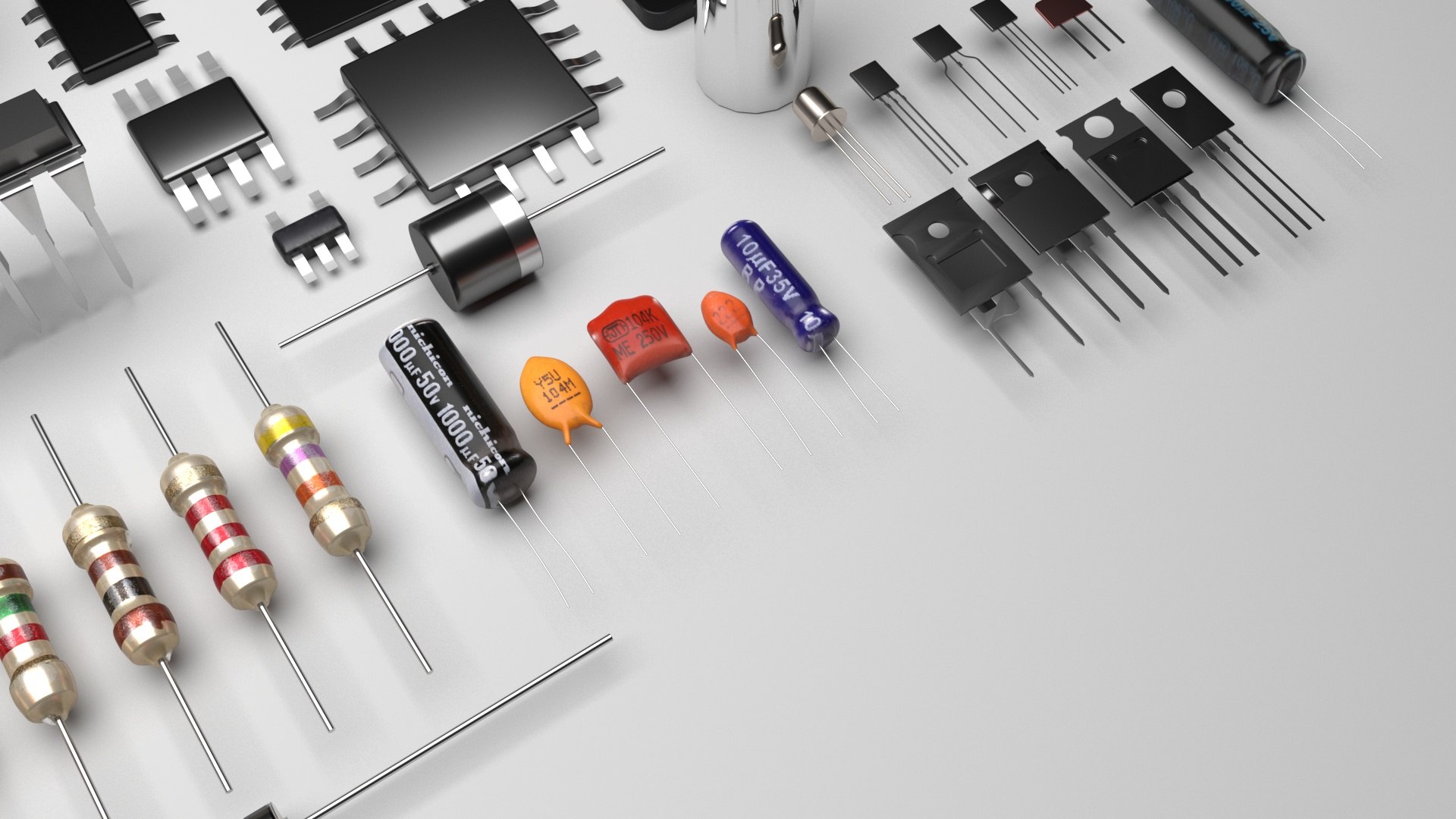 Electronic Components Set 3D model - TurboSquid 1797618
