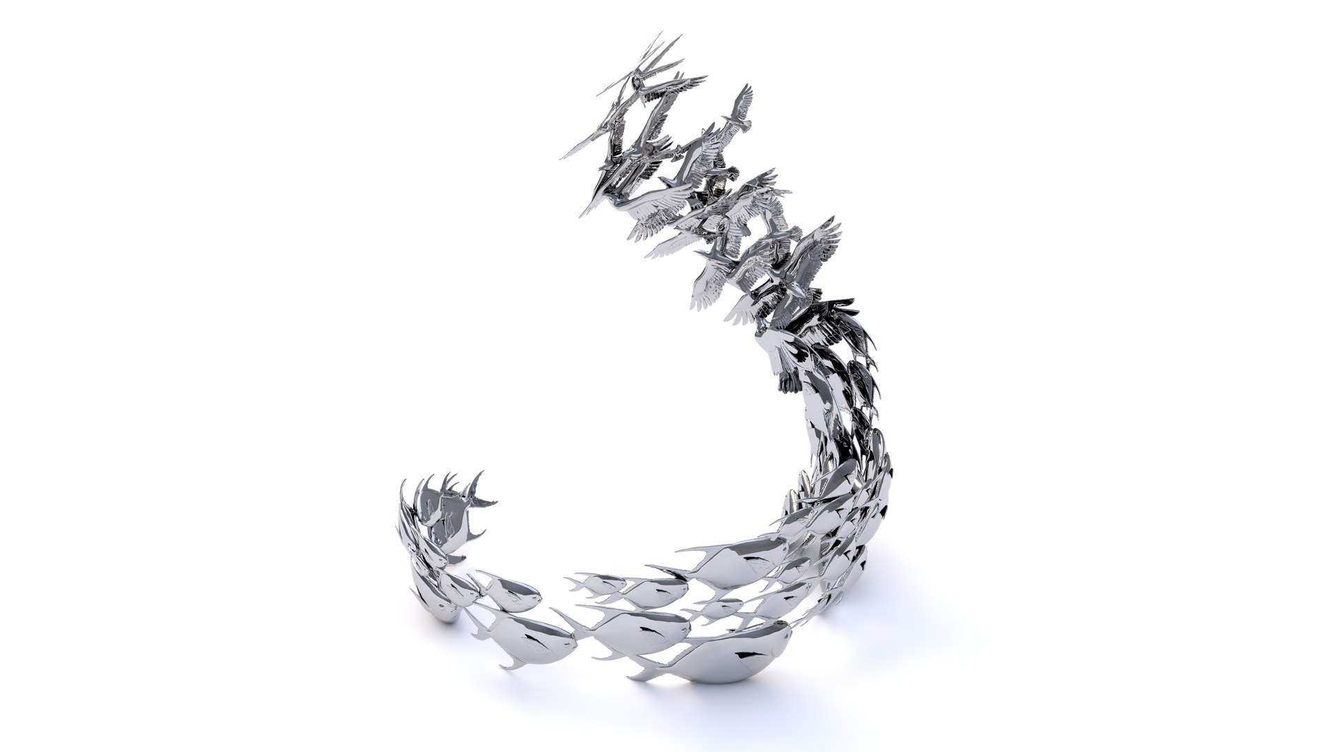 Fish And Bird Sculpture 3D Model - TurboSquid 2121775
