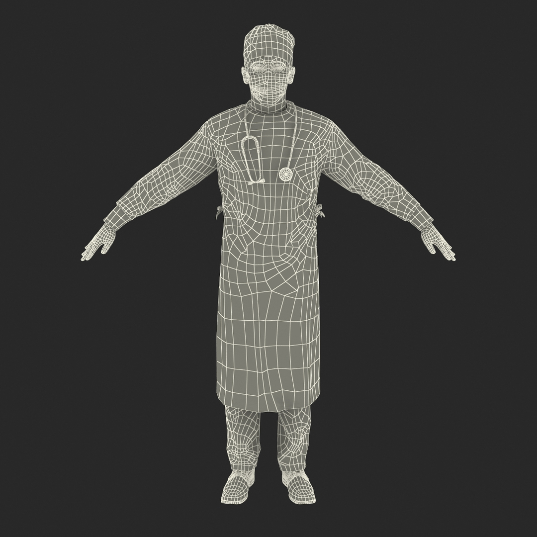3d male surgeon mediterranean rigged