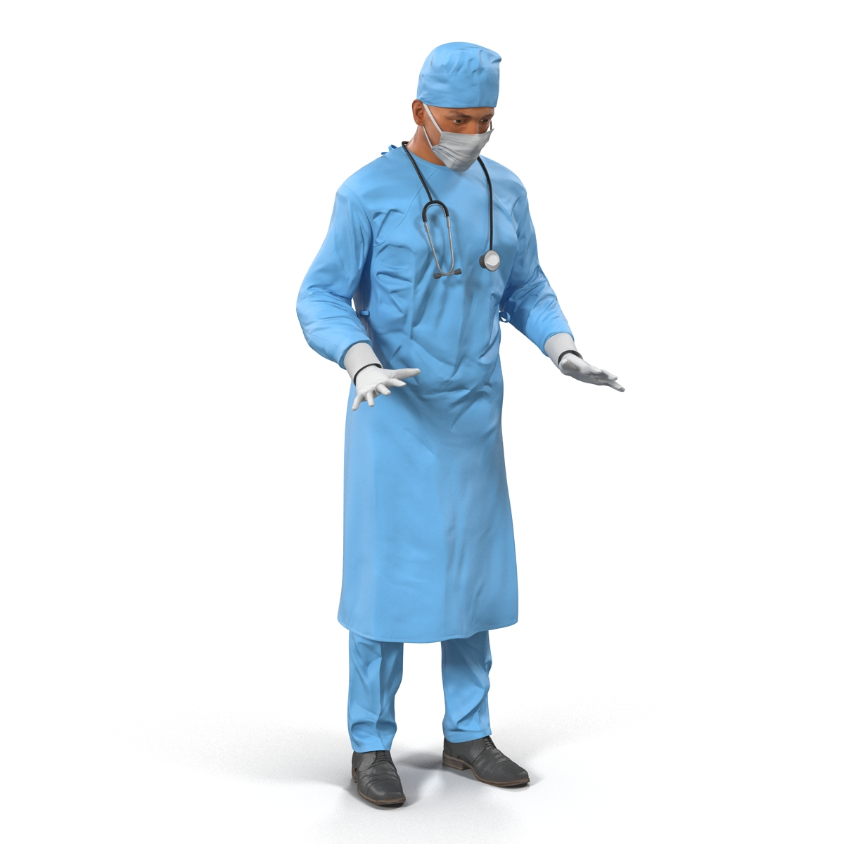 3d male surgeon mediterranean rigged