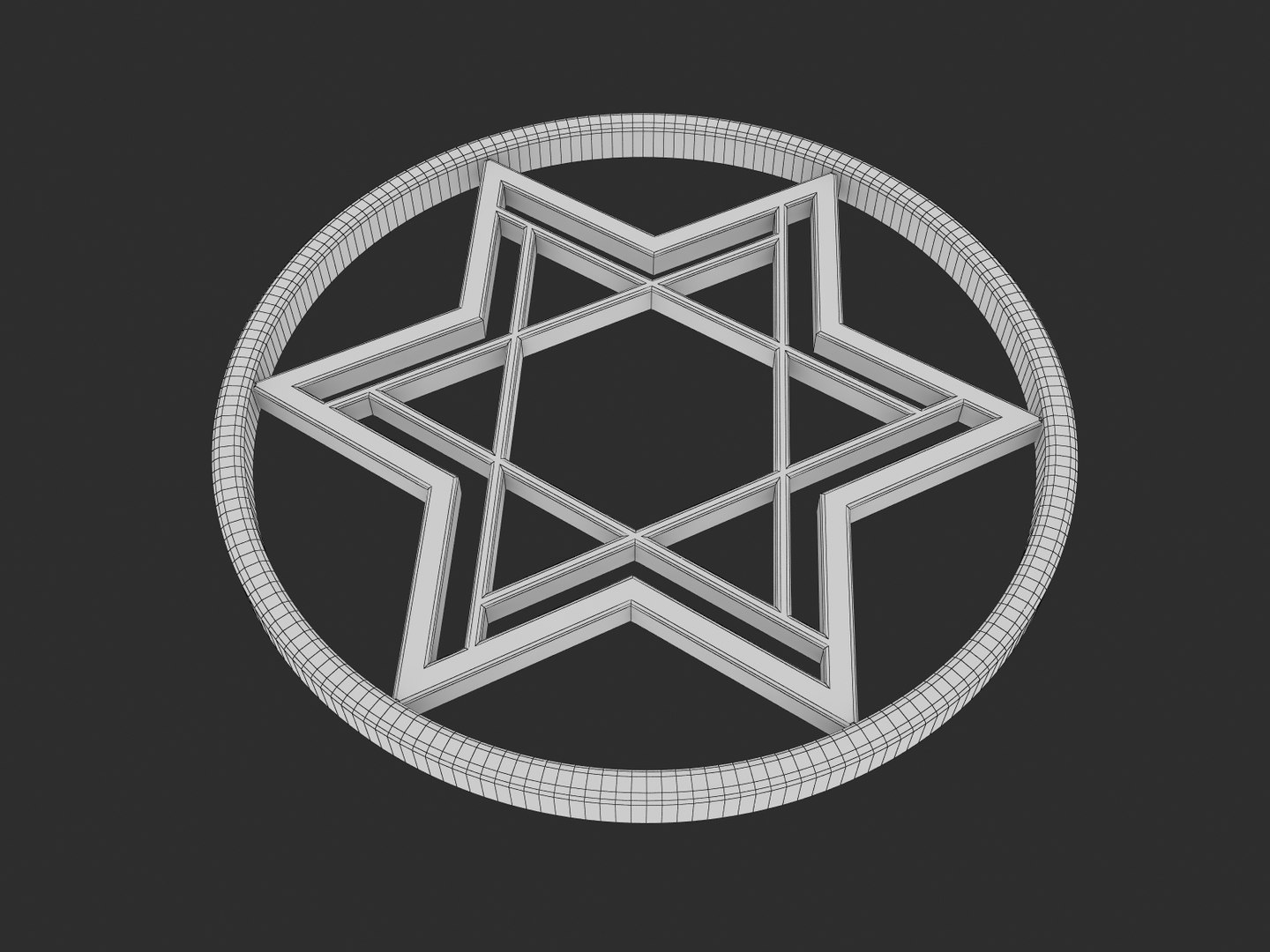 3D Star David Circle Model - TurboSquid 1430192