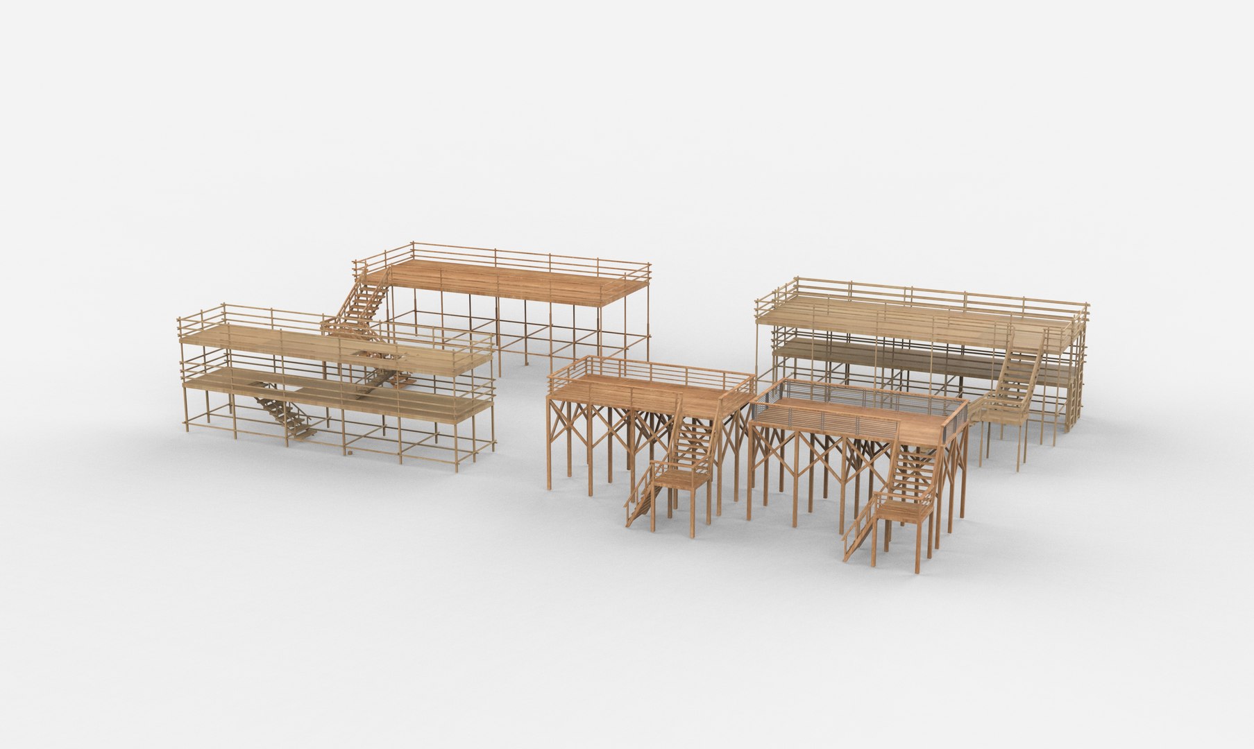 3D Wooden Dock Set 3D Model - TurboSquid 2517673
