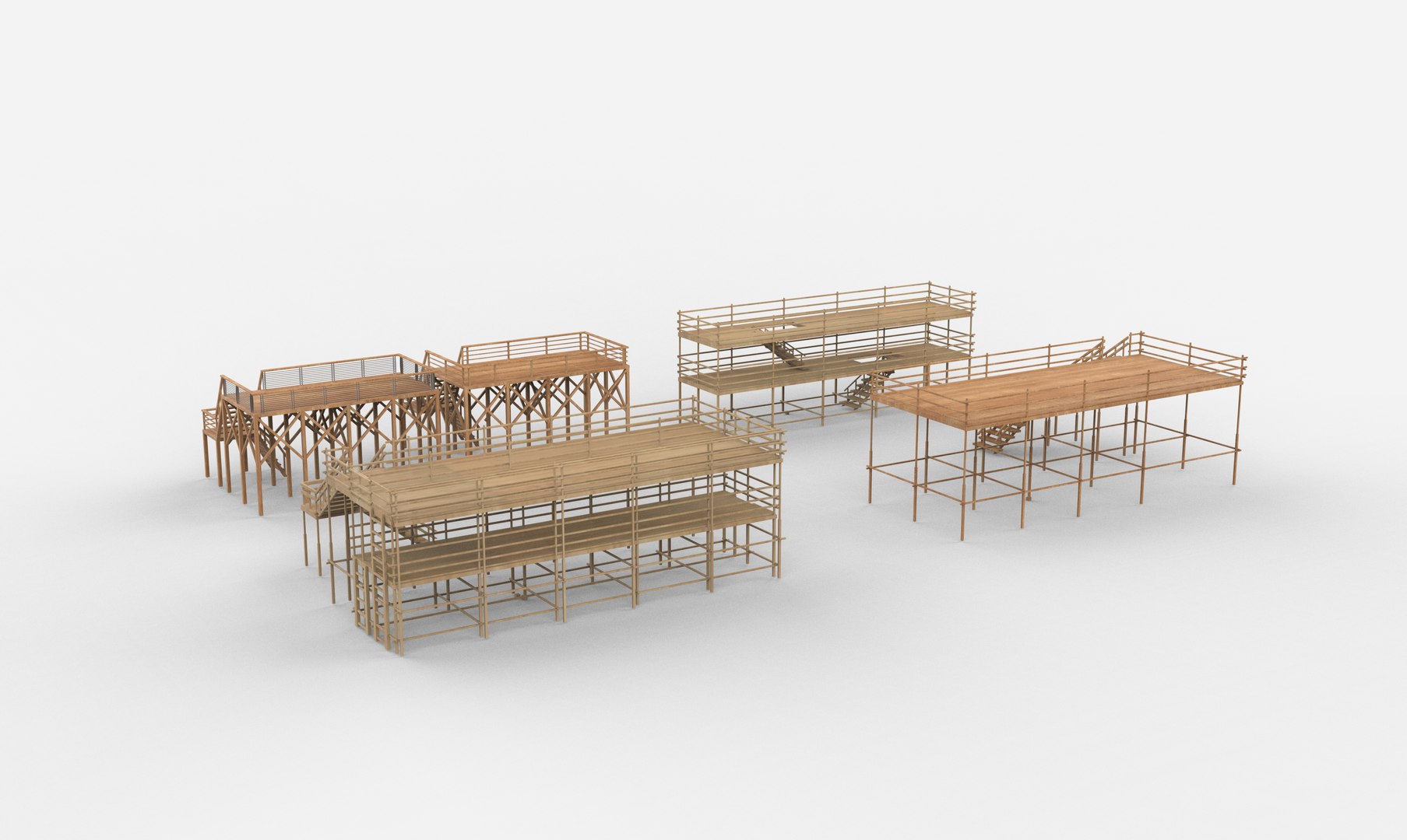 3D Wooden Dock Set 3D Model - TurboSquid 2517673