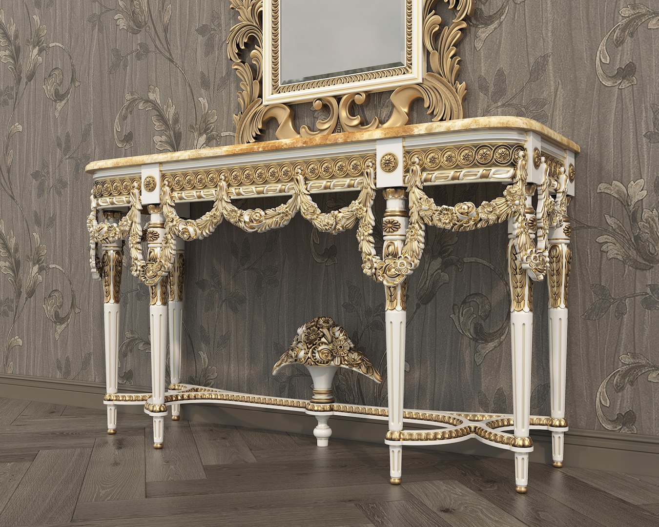 Classic European Style Console Table 11 3D Model - TurboSquid 2416277