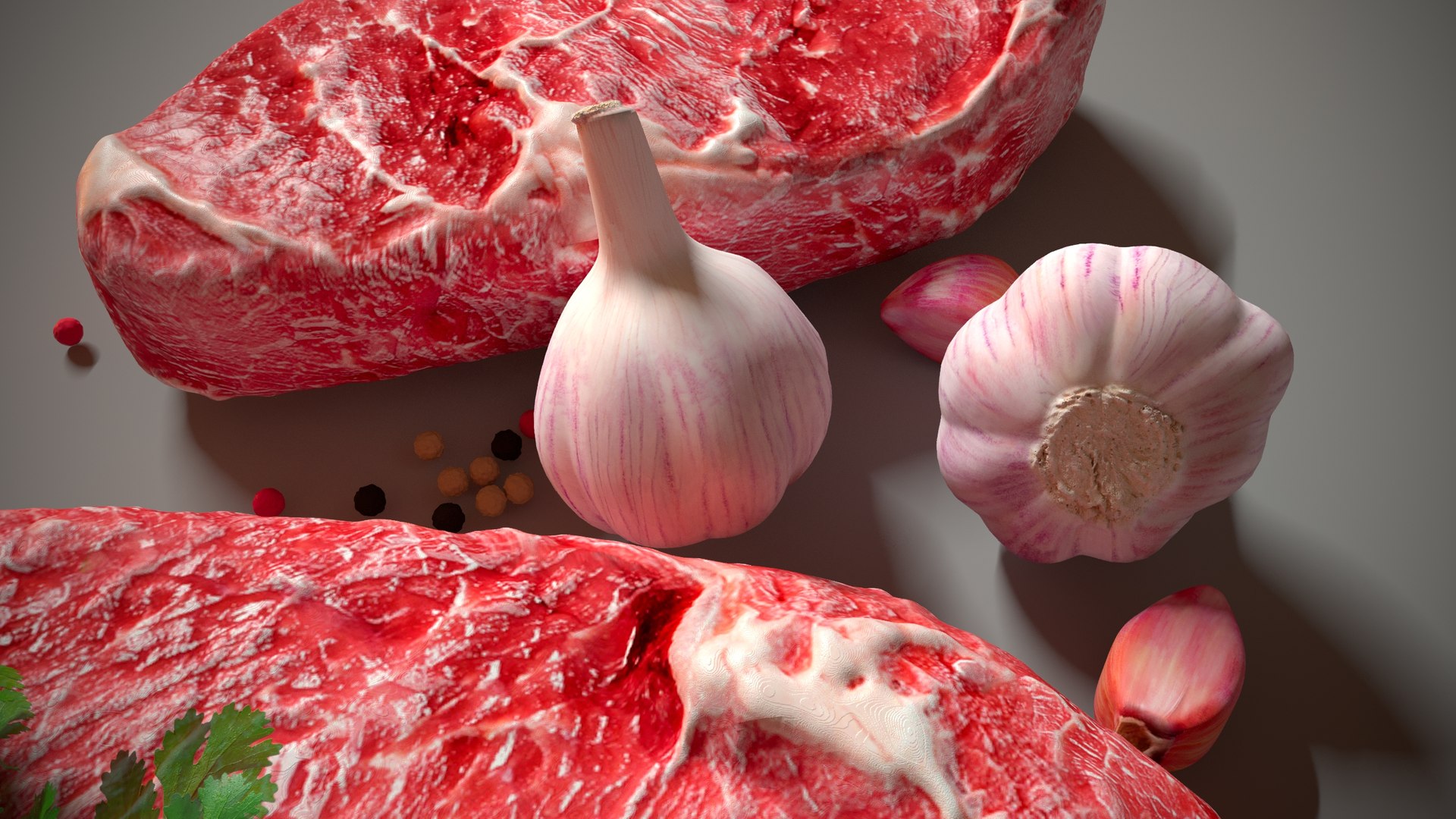 3D Model Meat With Garlic And Parsley - TurboSquid 2201768