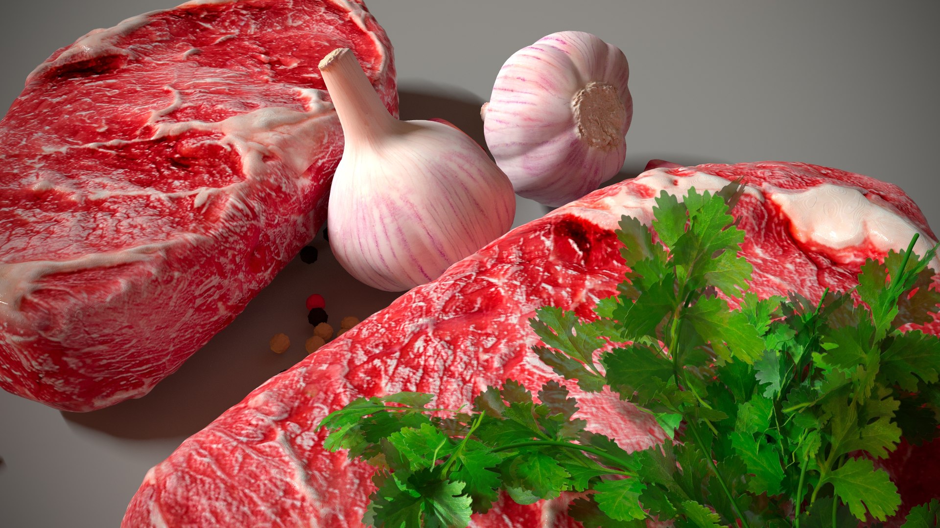 3D Model Meat With Garlic And Parsley - TurboSquid 2201768