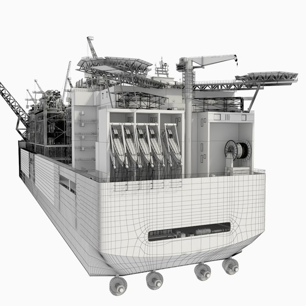 3D модель Shell Prelude FLNG Плавающий сжиженный природный г ...