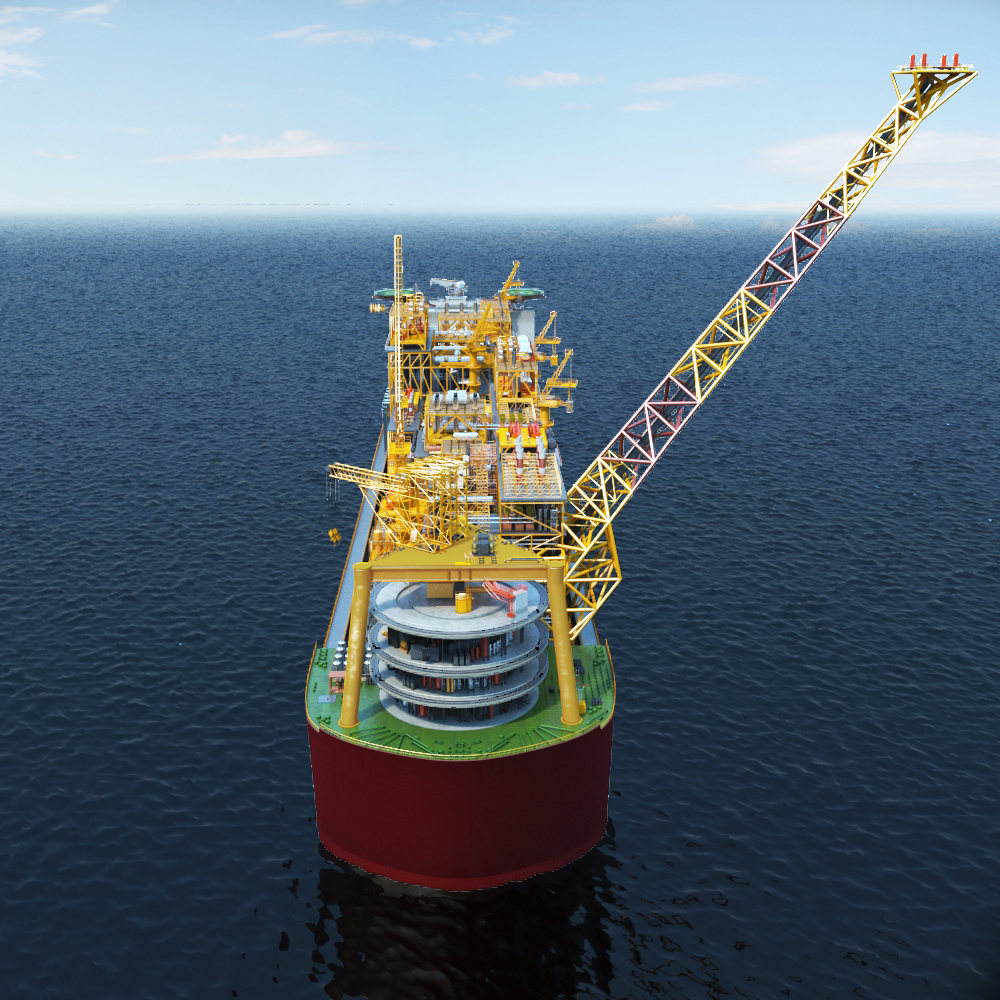 3D модель Shell Prelude FLNG Плавающий сжиженный природный г ...