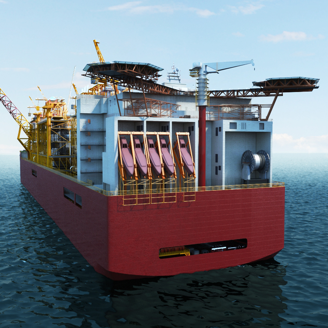 3D модель Shell Prelude FLNG Плавающий сжиженный природный г ...