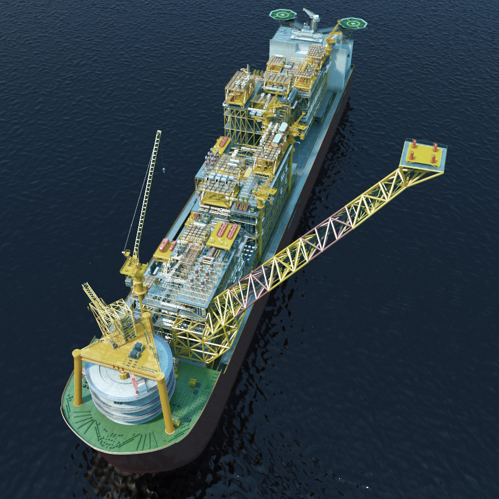 Shell Prelude FLNG Flutuante Gás Natural Liquefeit Modelo 3D ...
