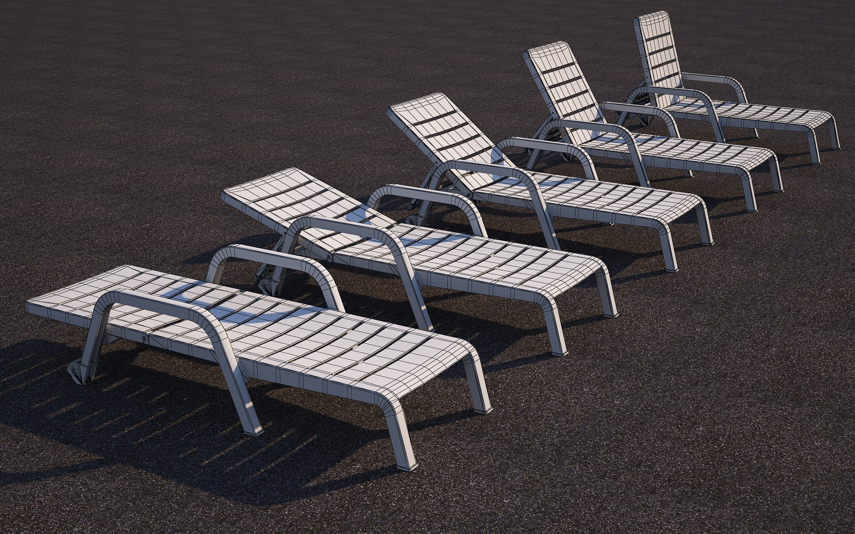 PVC Chaise Lounge Chaire - 5 Positions 3D Model - TurboSquid 2189146