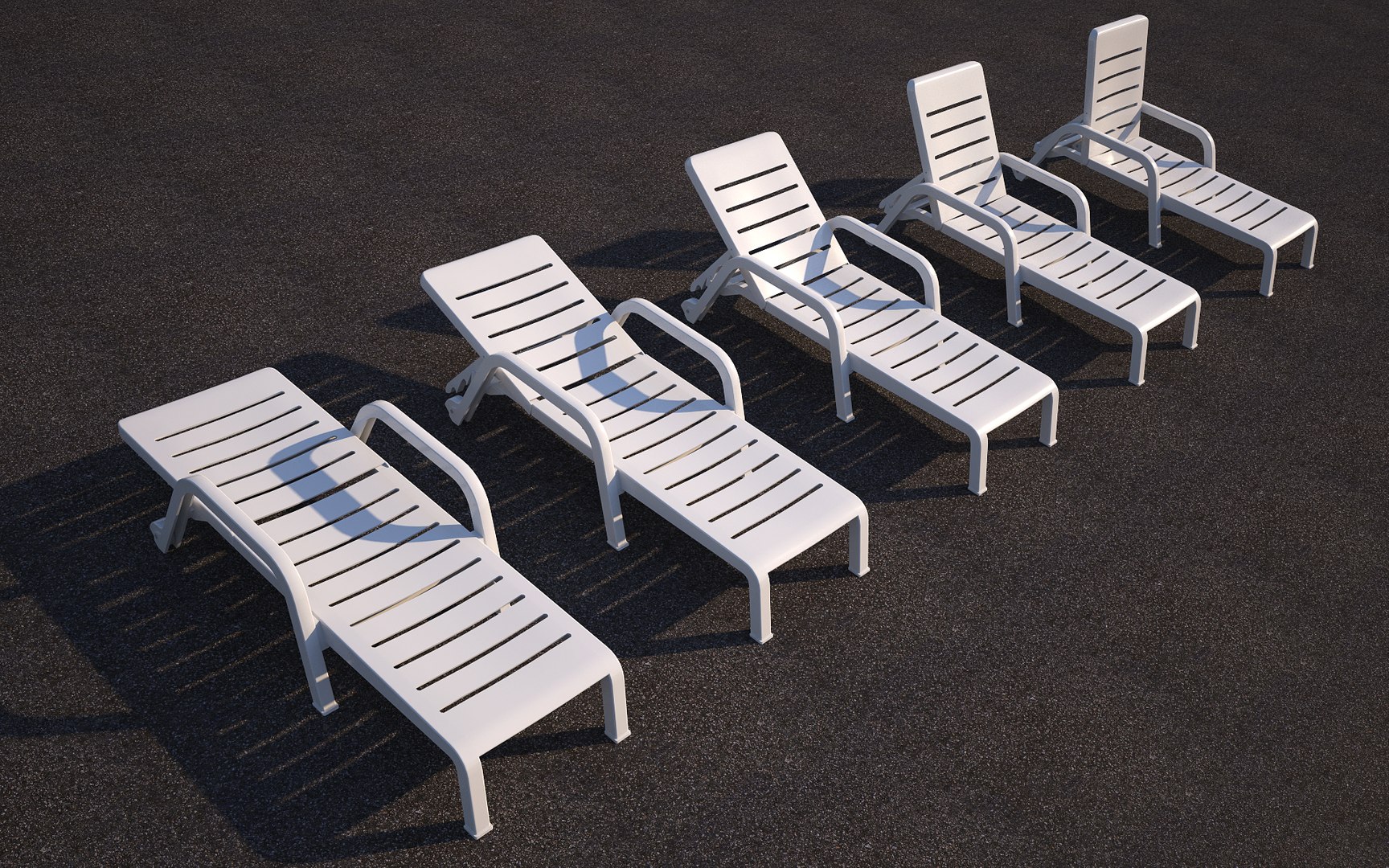 PVC Chaise Lounge Chaire - 5 Positions 3D Model - TurboSquid 2189146