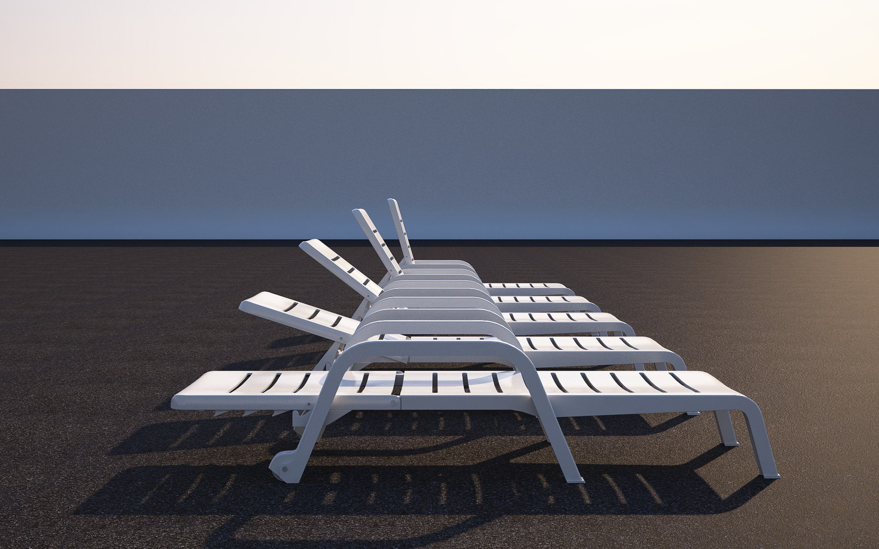 PVC Chaise Lounge Chaire - 5 Positions 3D Model - TurboSquid 2189146