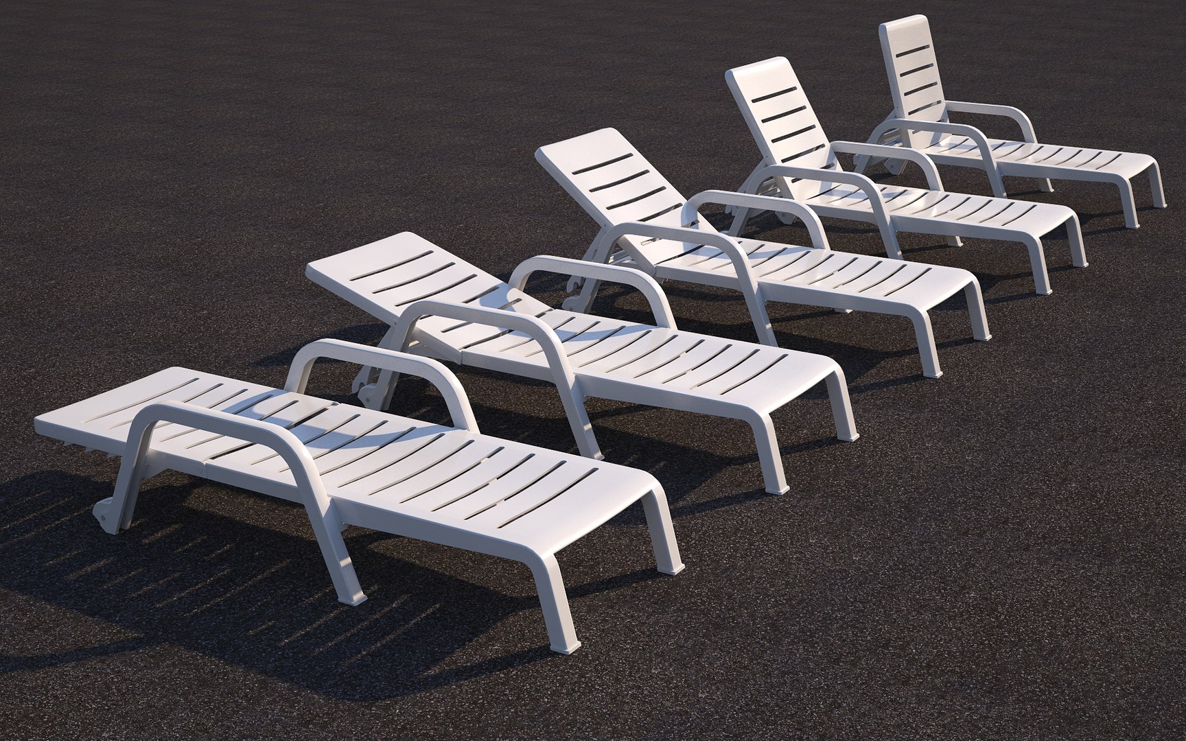 PVC Chaise Lounge Chaire - 5 Positions 3D Model - TurboSquid 2189146