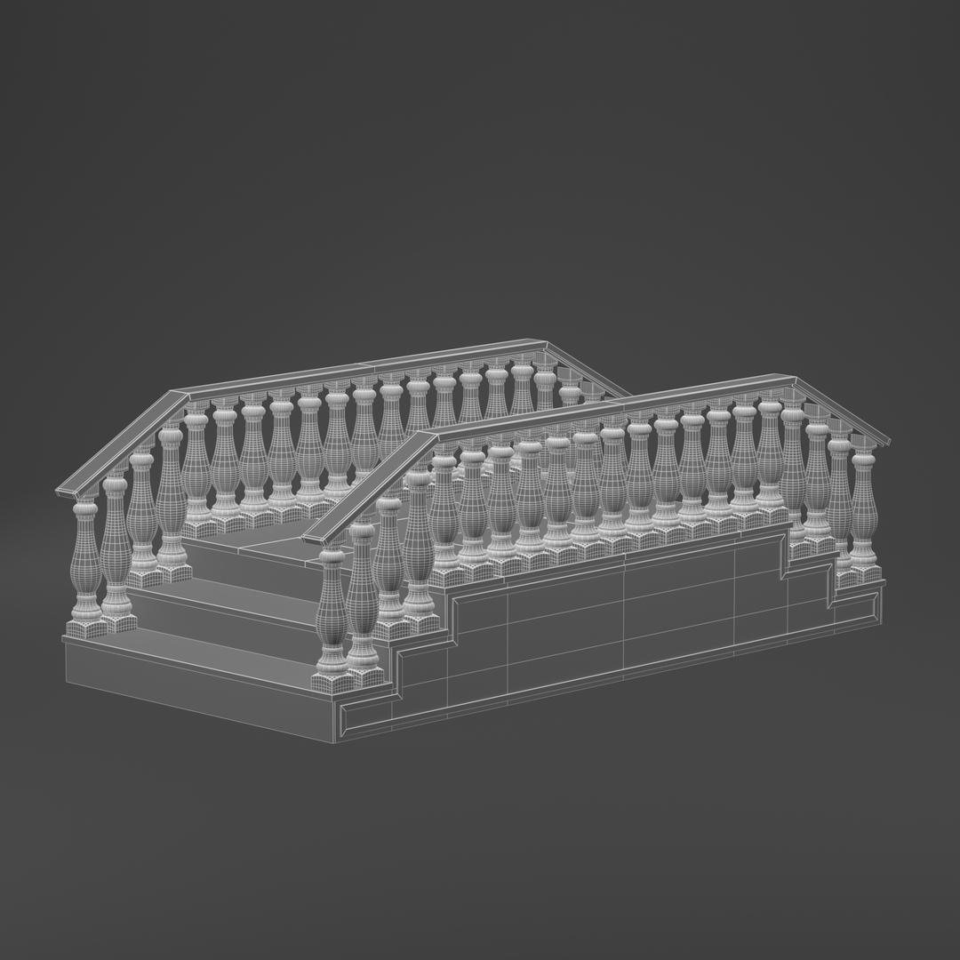 Marble Balustrade Model - TurboSquid 2158222
