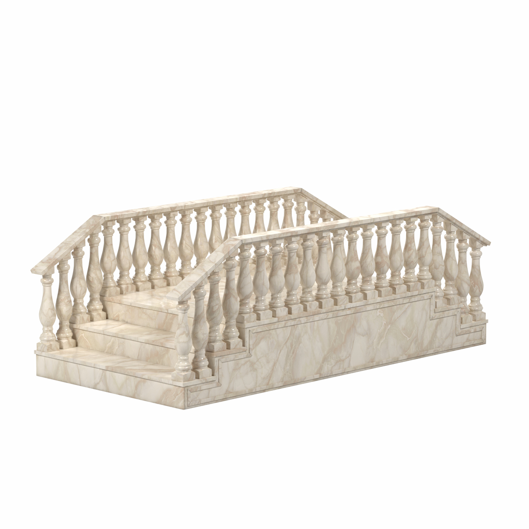 Marble Balustrade Model - TurboSquid 2158222