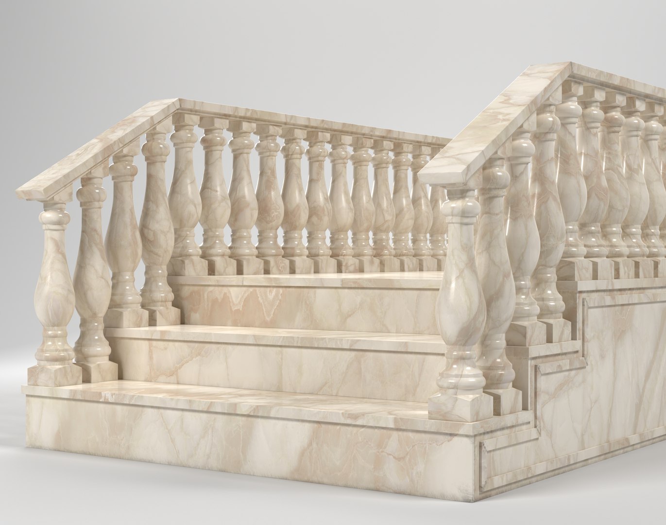 Marble Balustrade Model - TurboSquid 2158222
